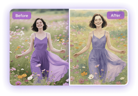 EaseMate AI Фото в Акварель: Создавайте Акварельное Искусство Бесплатно